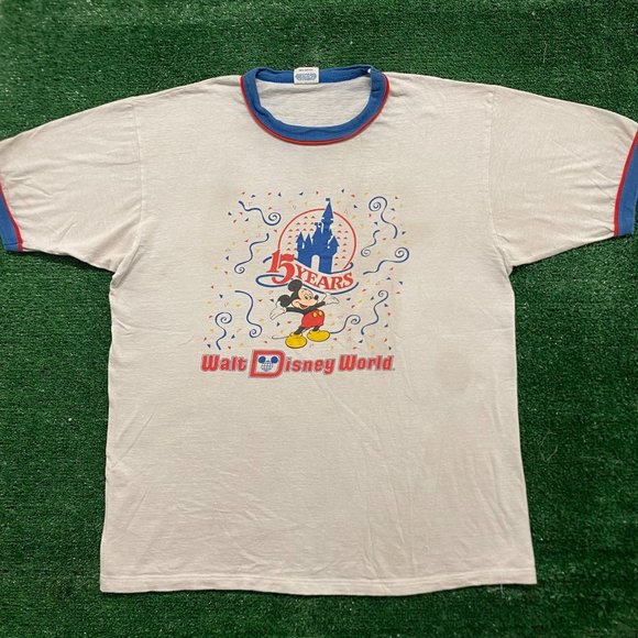 Disney | Shirts | Vintage 8s Walt Disney World 5 Years Mickey Ringer ...